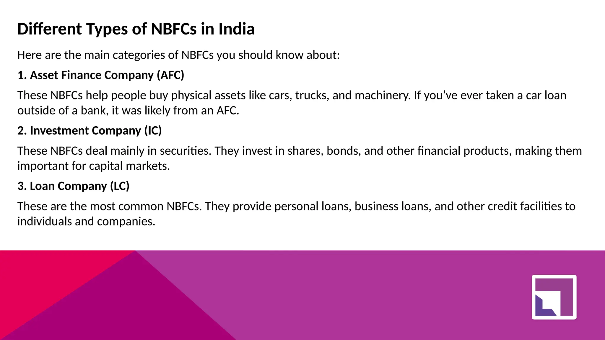 What Are the Different Types of NBFCs in India.pptx