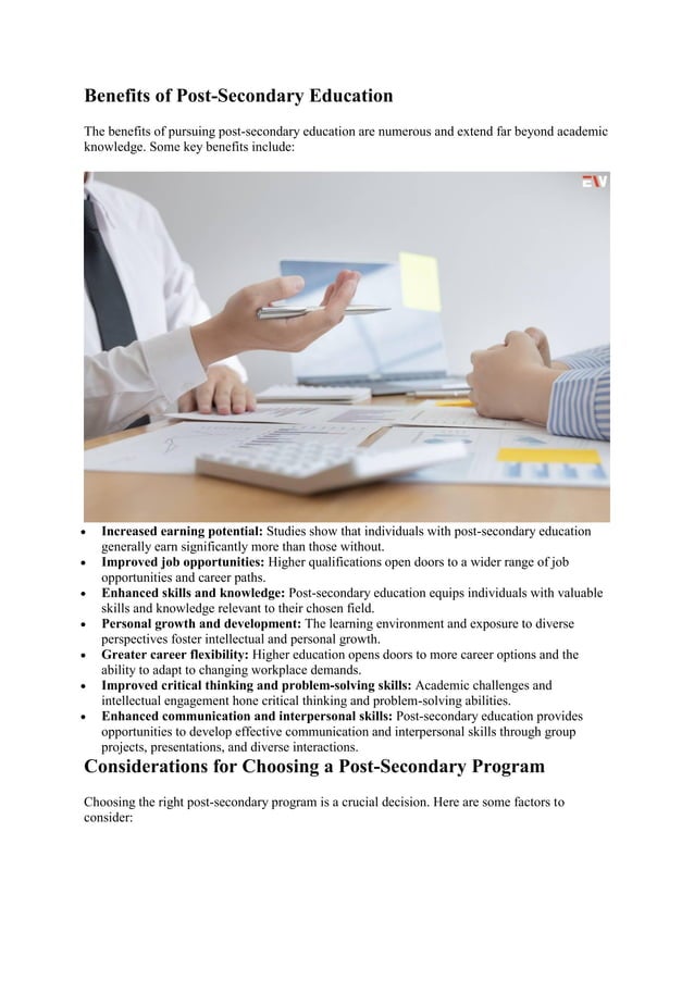 What are the Different Types of Post-Secondary Education 2023-24 ...