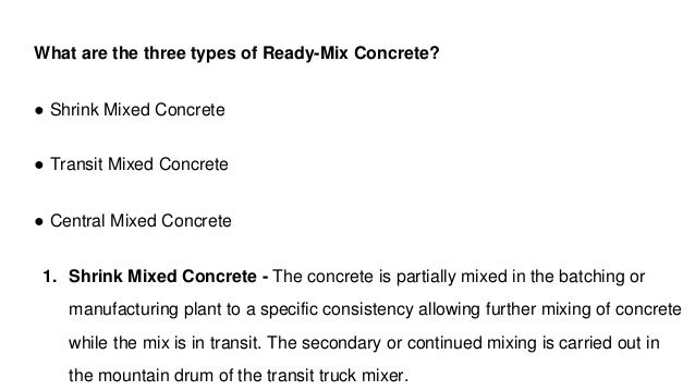 What are the Different Types of Ready Mix Concrete | PPTX