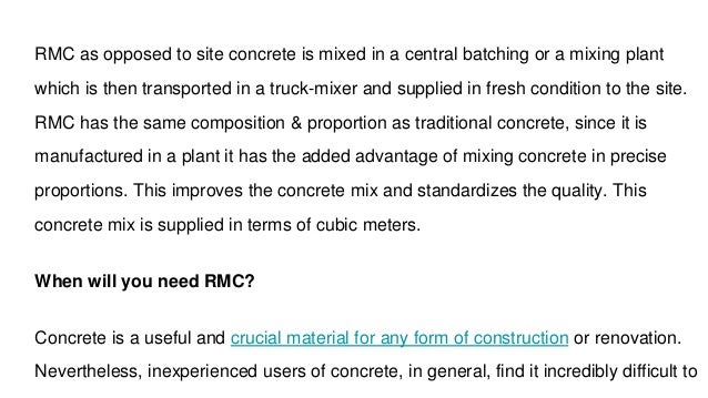 What are the Different Types of Ready Mix Concrete | PPTX