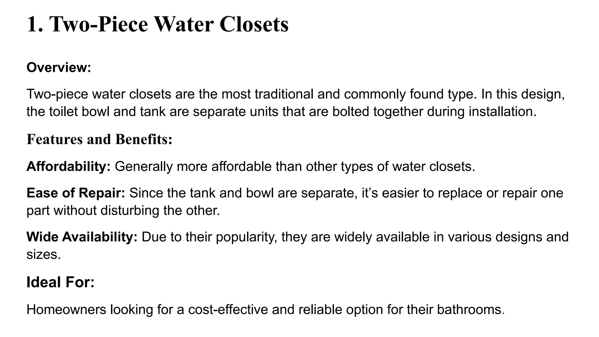 What Are the Different Types of Water Closets Available | PPT