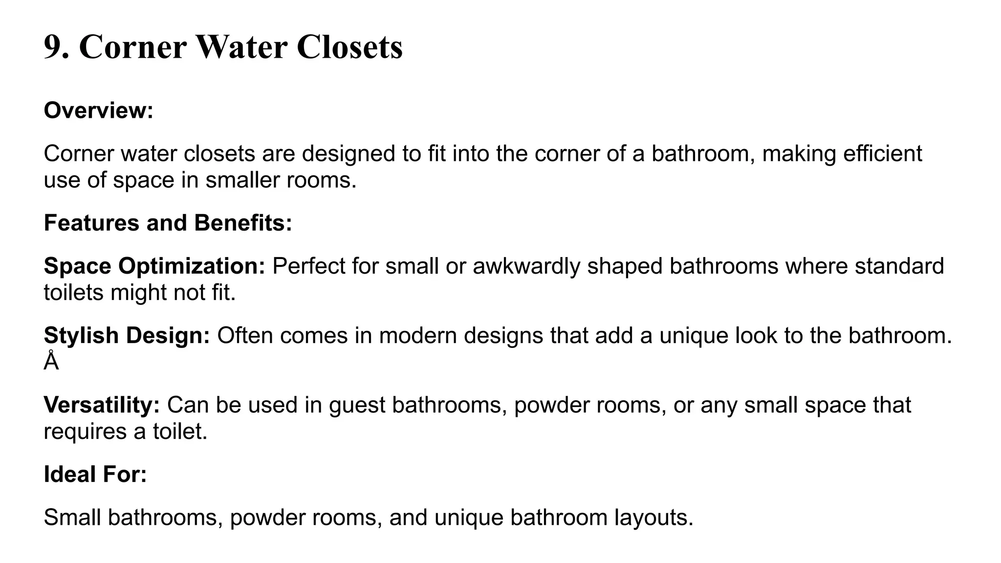 What Are the Different Types of Water Closets Available | PDF