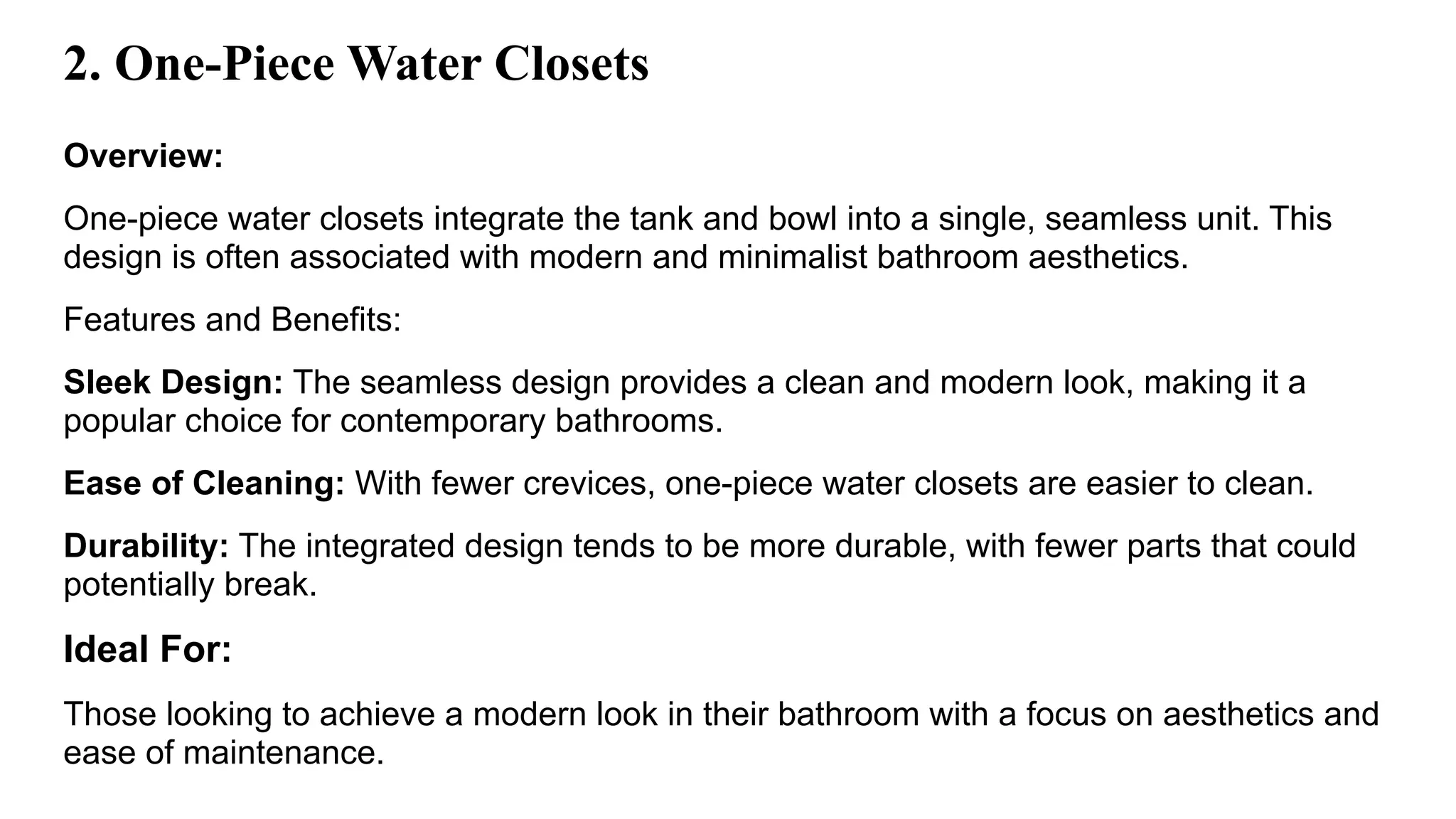 What Are the Different Types of Water Closets Available | PDF