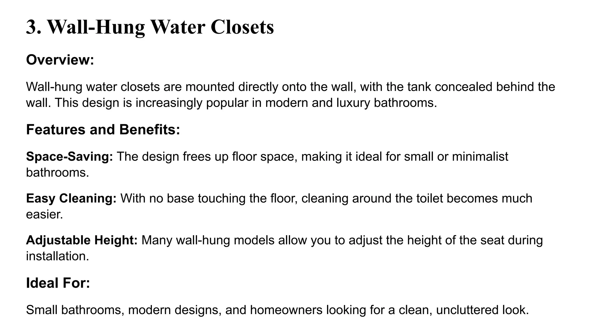 What Are the Different Types of Water Closets Available | PDF