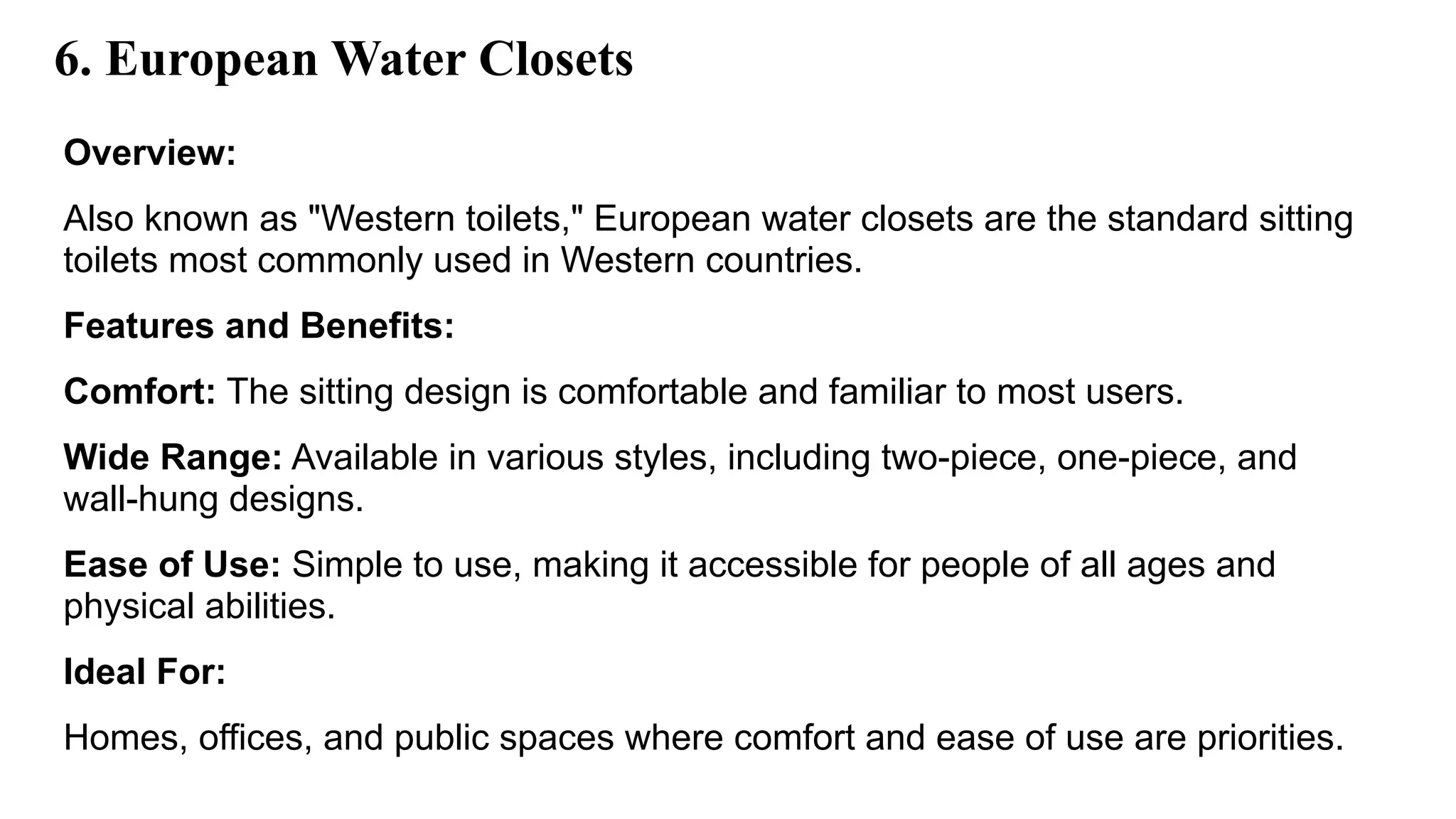 What Are the Different Types of Water Closets Available | PDF