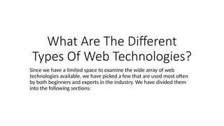 What Are The Different Types Of Web Technologies.pptx
