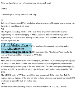 What are the different ways of loading a code into an AYR chipSo.pdf
