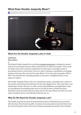 What are the double jeopardy laws in utah | PDF