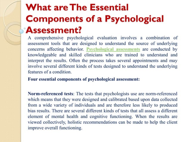 What are The Essential Components of a Psychological Assessment? | PDF ...