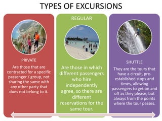 What are the excursions | PPTX | Outdoor Attractions | Attractions