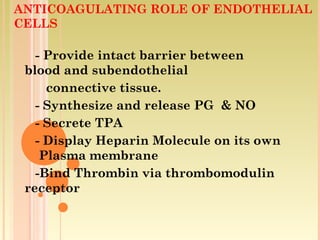 Prevention of intravascular coagulation | PPT
