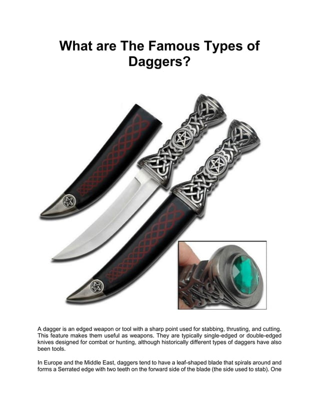 What Are the Famous Types of Daggers