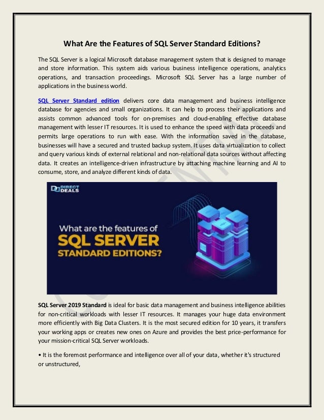 What are the features of SQL server standard editions.pdf