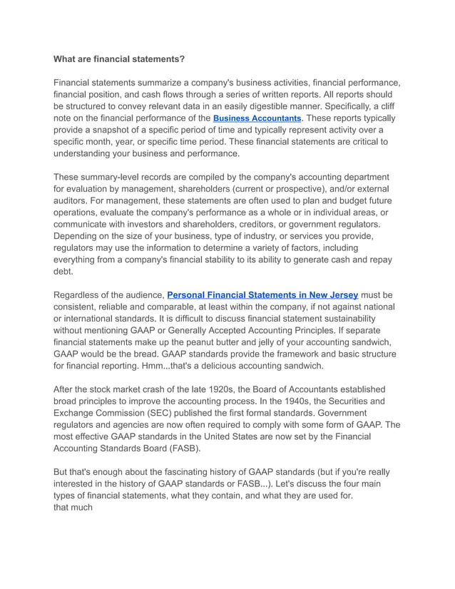 ‍What are the four 4 major financial statements.pdf | Stocks and Bonds ...