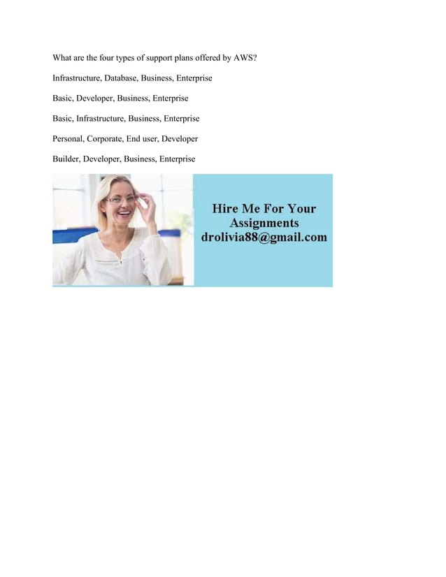 What are the four types of support plans offered by AWS- Infrastructur.docx