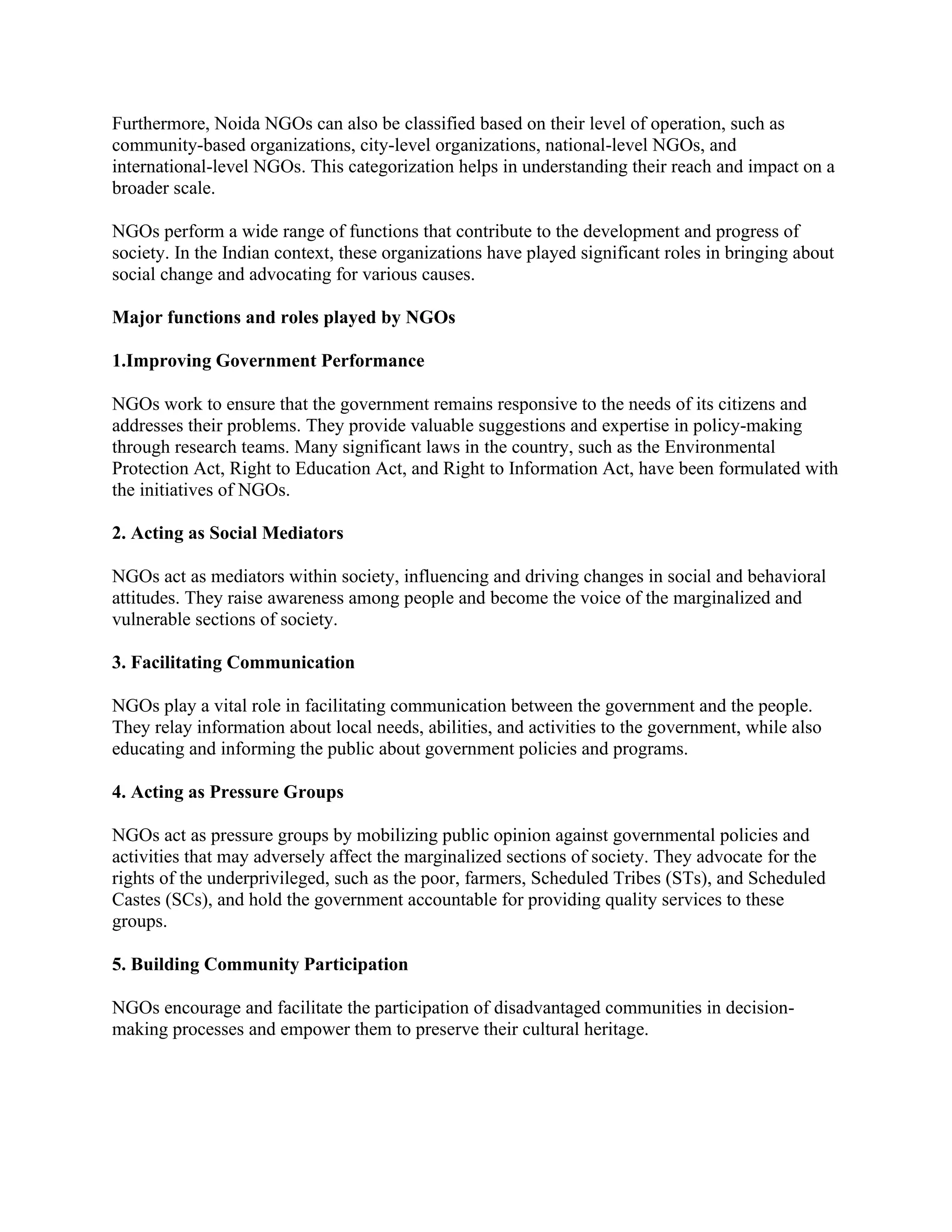 What are the functions of NGOs.pdf | Non-Profit Organizations | Industries