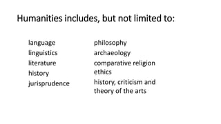 What are the humanities? | PPT