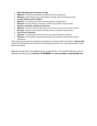 What are the important objectives of Cybersecurity.pdf