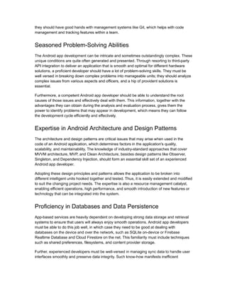 What Are The Important Qualities Of An Android App Developer.pdf | Operating Systems | Computer ...