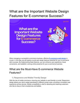 What are the Important Website Design Features for E-commerce Success ...