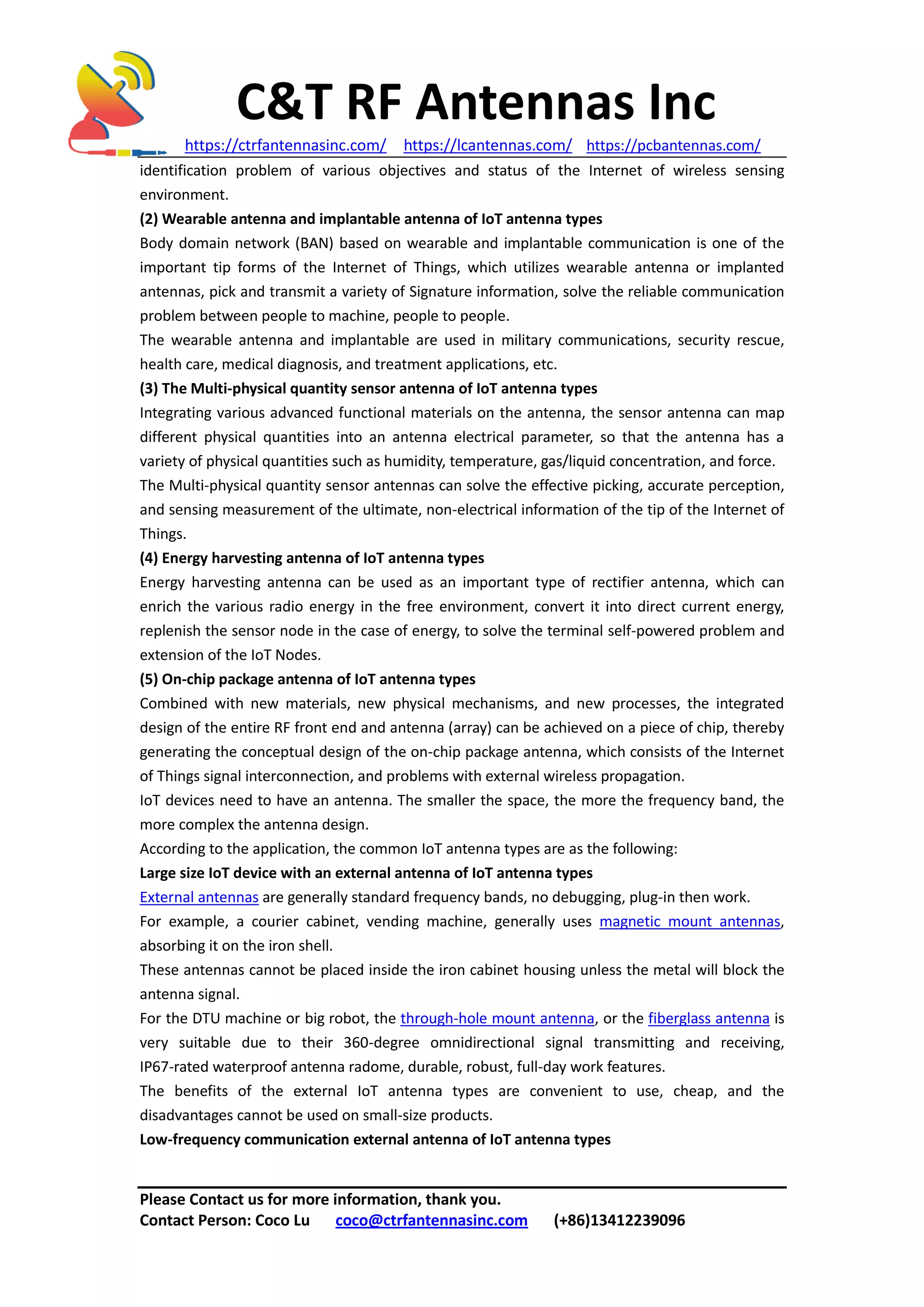 What Are The IoT Antenna Types? | PDF