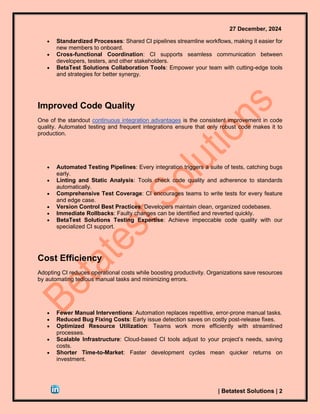What Are the Key Benefits of Continuous Integration Explore with ...
