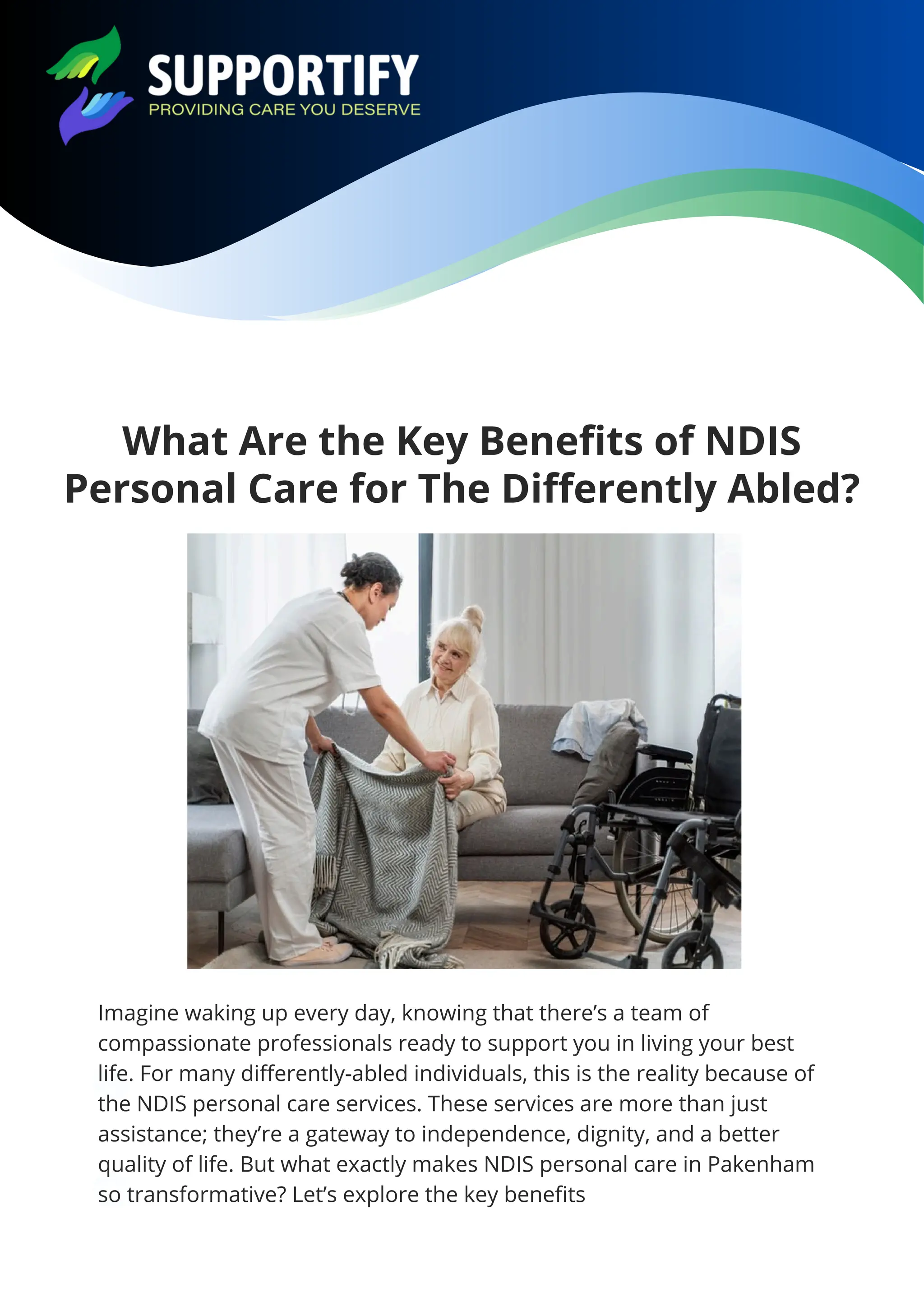 What Are the Key Benefits of NDIS Personal Care for The Differently ...