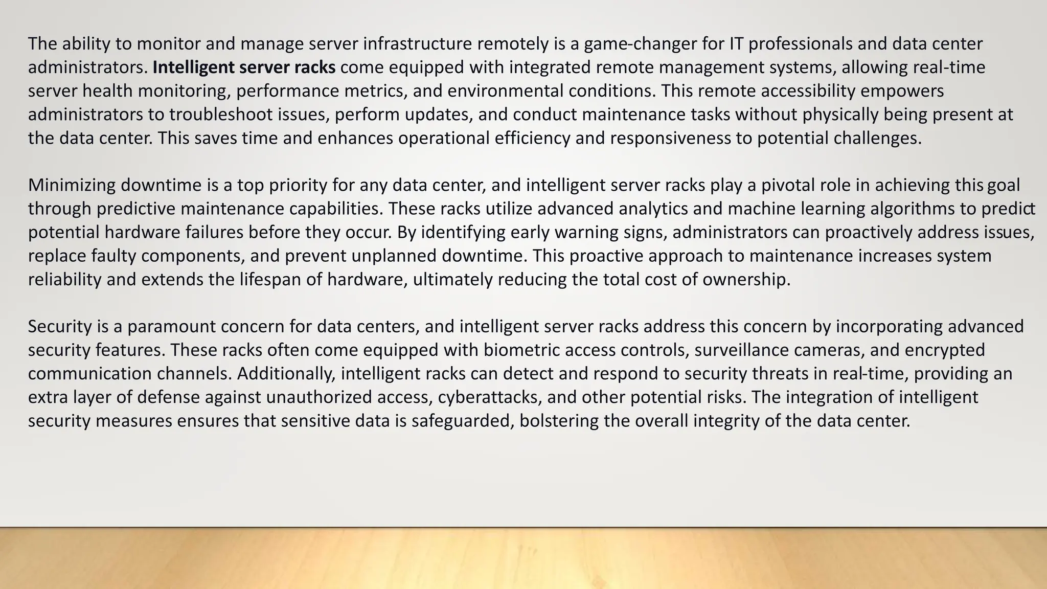 What are the key benefits of using intelligent server racks.pptx