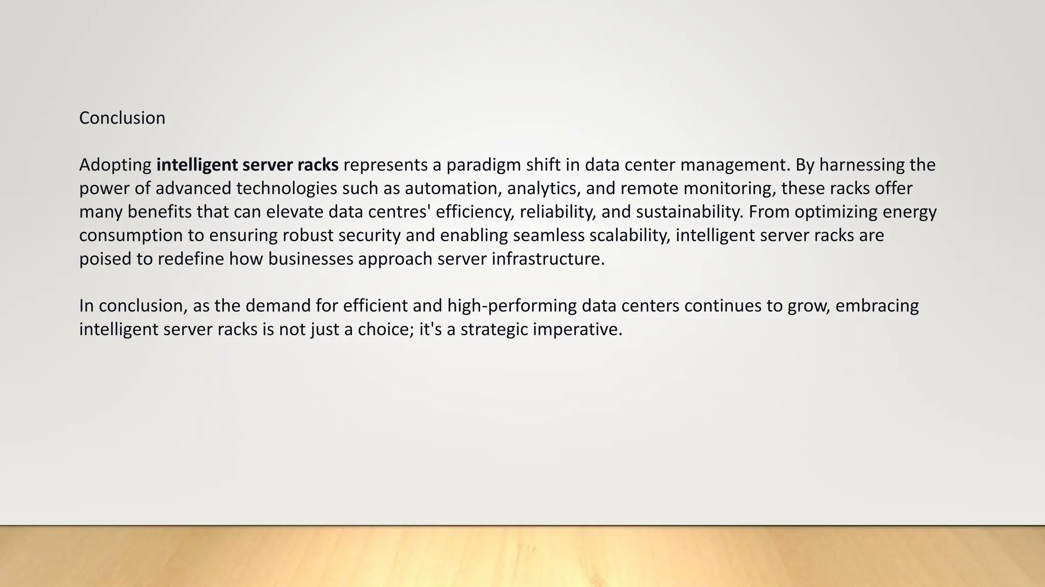 What are the key benefits of using intelligent server racks.pptx