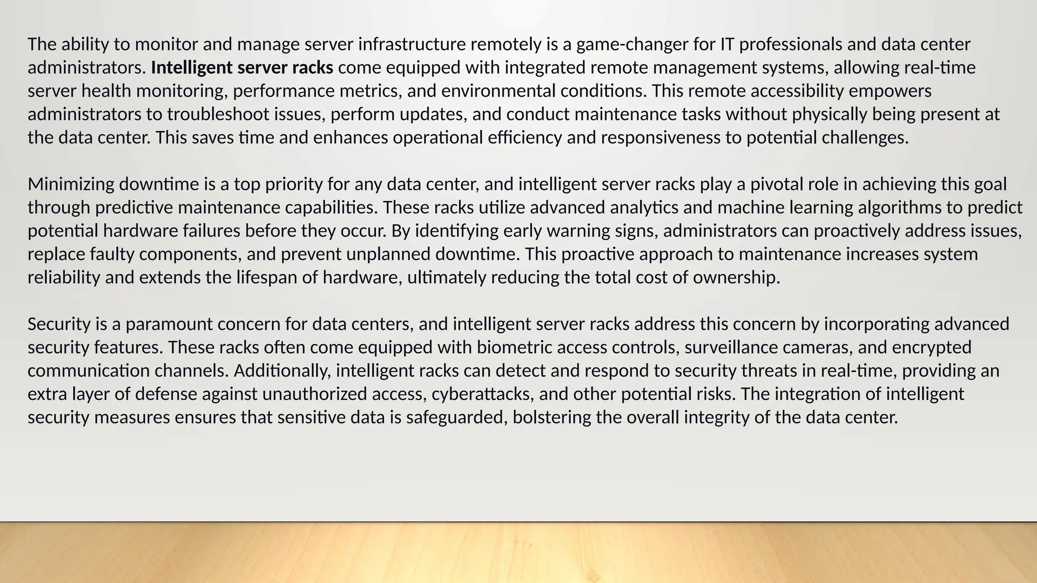 What are the key benefits of using intelligent server racks.pdf