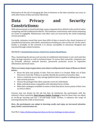 What Are the Key Challenges in Data Science - CETPA Infotech Noida | PDF