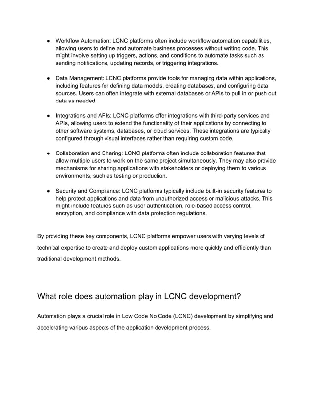 What are the key components of Low Code No Code(LCNC).docx