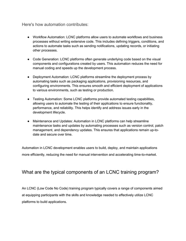 What are the key components of Low Code No Code(LCNC).docx