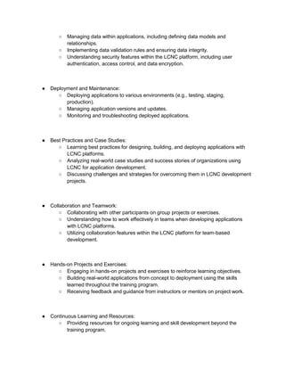 What are the key components of Low Code No Code(LCNC).docx