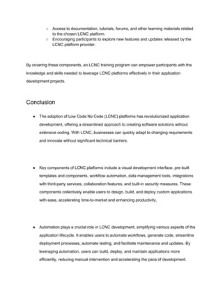 What are the key components of Low Code No Code(LCNC).docx