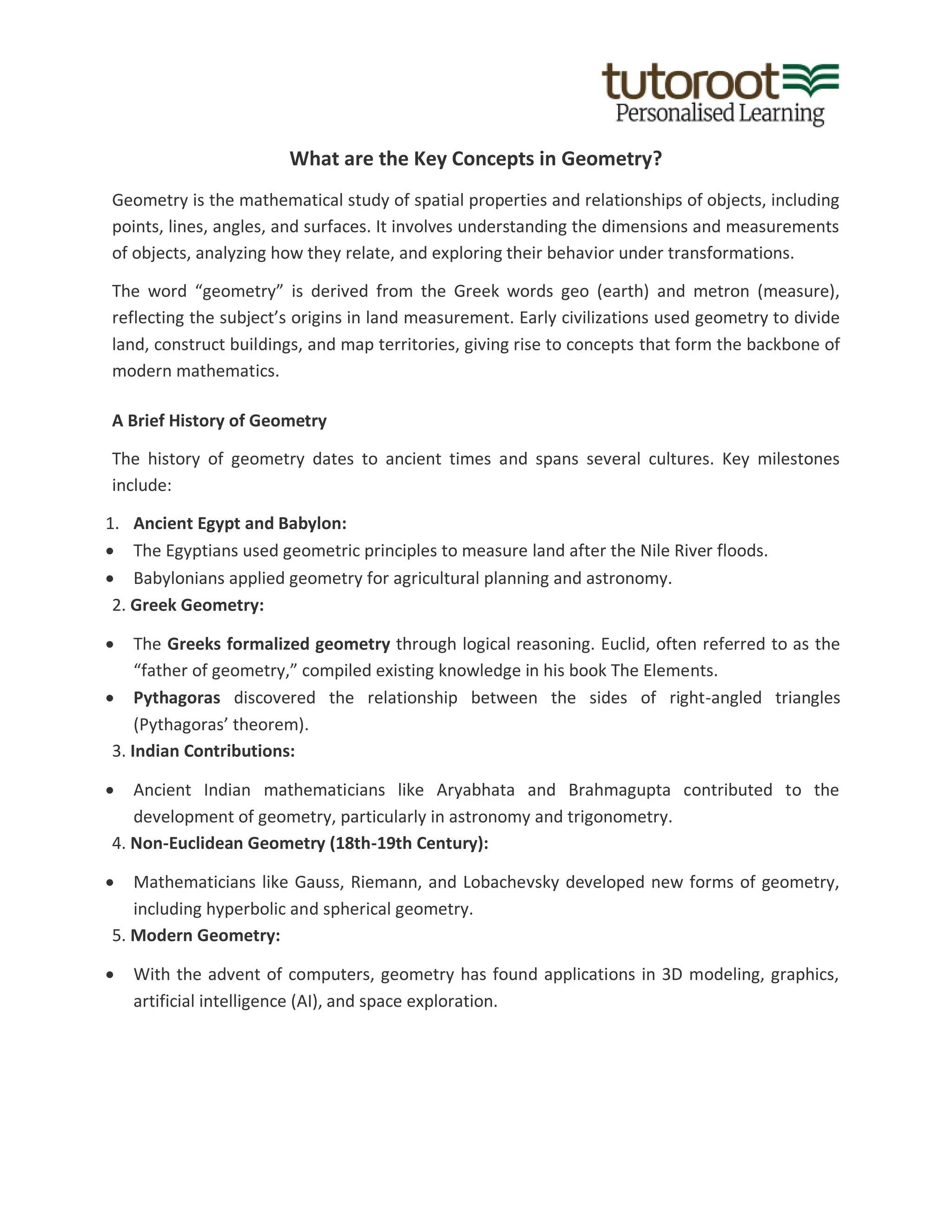 What is Geometry and Key Concepts in Geometry? | PDF