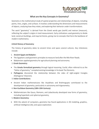 What is Geometry and Key Concepts in Geometry? | PDF