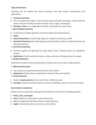 What is Geometry and Key Concepts in Geometry? | PDF