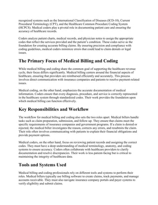 What are the key differences between medical billing and coding.pdf