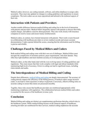 What are the key differences between medical billing and coding.pdf