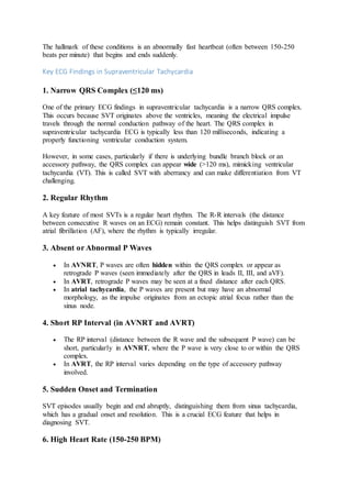 What Are the Key ECG Findings in Supraventricular Tachycardia? | PDF