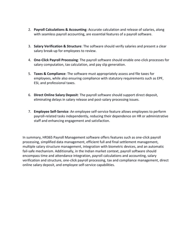 What are the key features and functionalities offered by payroll ...