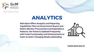 What are the key features of the GeM portal.pdf