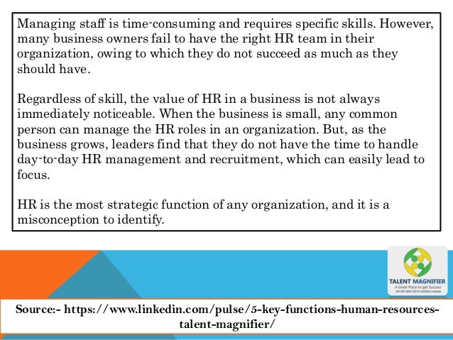 What are the key functions of human resource? | PDF