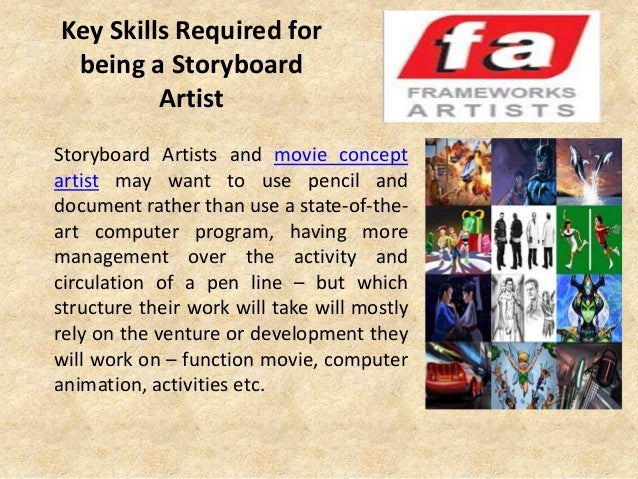 What are the key skills required being a storyboard artist