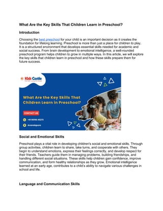 What Are the Key Skills That Children Learn in Preschool.docx