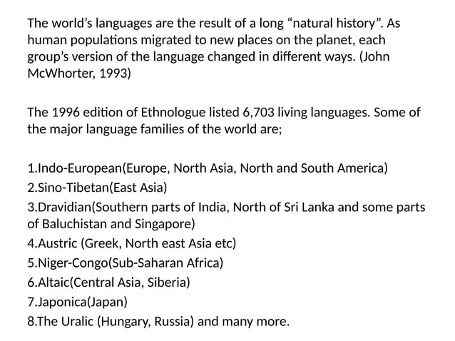 What are the Languages families of the world.pptx