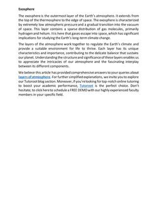 Explain What are the Layers of the Atmosphere? | PDF