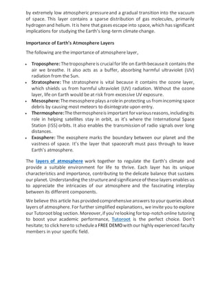 What are the Layers and Structure of Atmosphere? | PDF