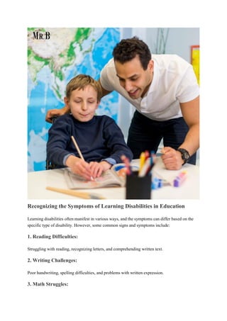 What are the Learning Disabilities in Education.pdf | Special Needs ...